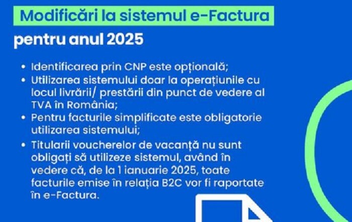 Ministerul Finanţelor: modificări cu privire la RO e-Factura şi RO e-TVA