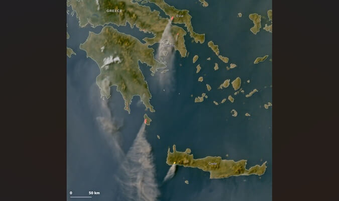 Incendii puternice de vegetație în Grecia, Albania și Cipru. Zone din ...